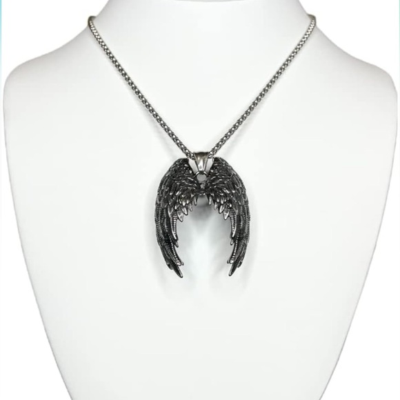 Jewelry | Nwot Unisex Gothic Angeldemon Wings Pendant Boxed Chain 24 ...
